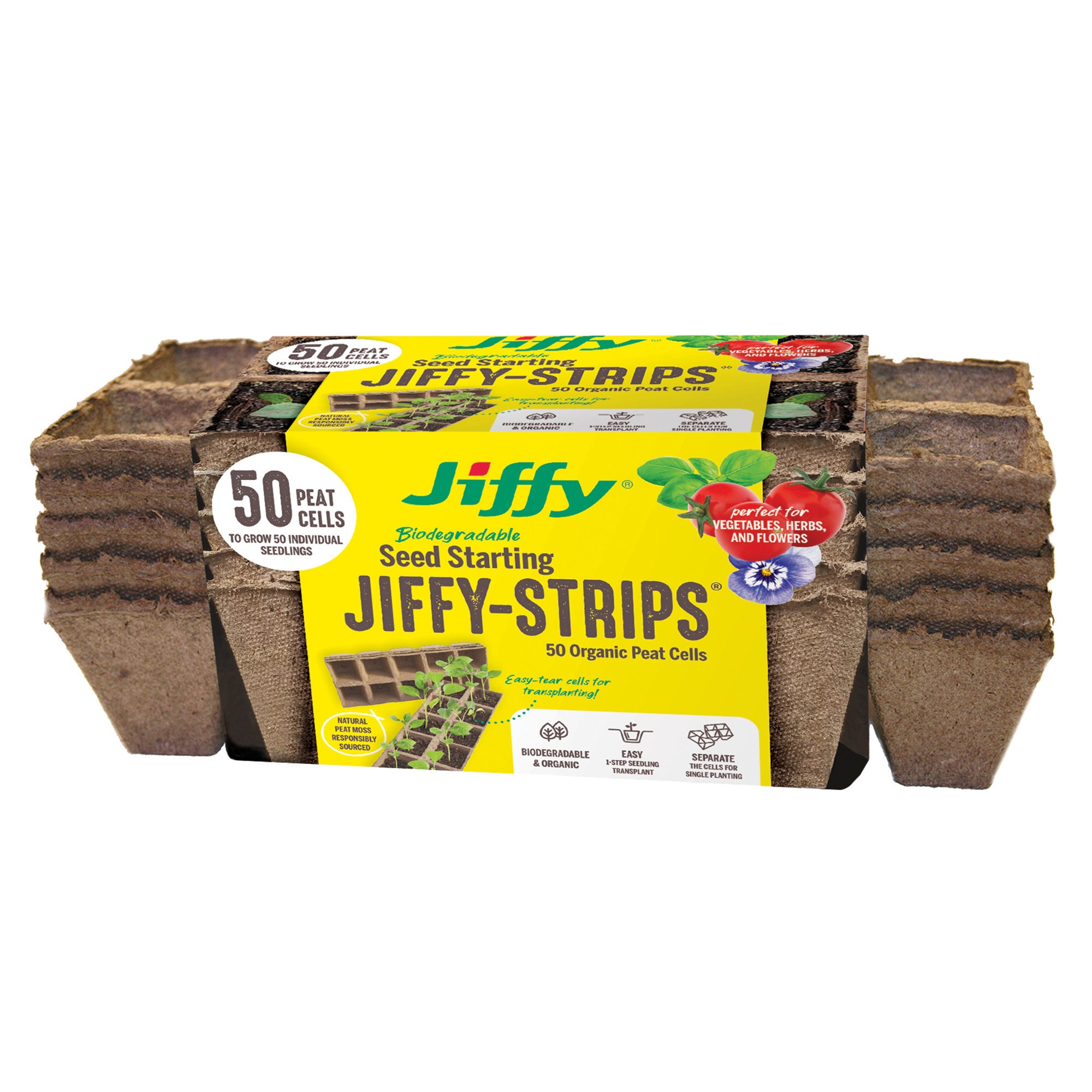 Jiffy-Strips 5 Pack of 10 Peat Cells for Seed Starting – Ferry-Morse